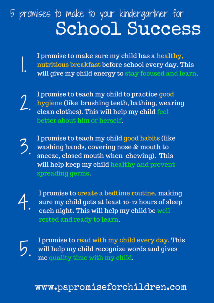 5 Promises for School Success – PA Promise for Children