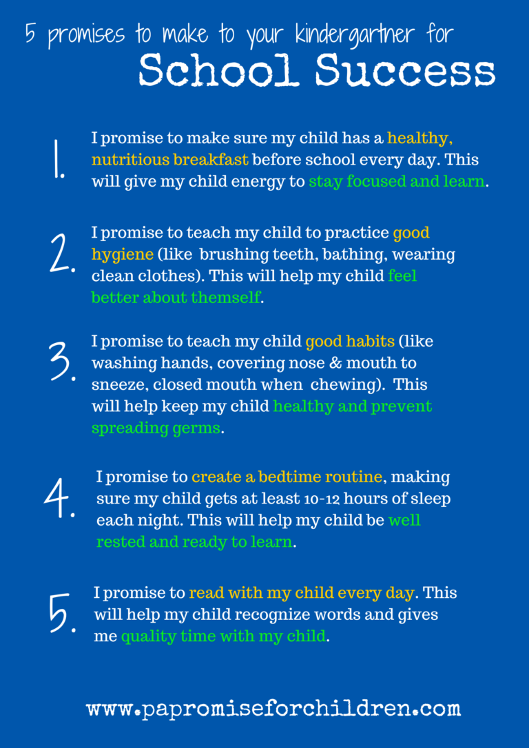 5 Promises for School Success – PA Promise for Children